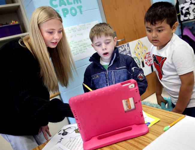 The student becomes the teacher at Quarles Elementary School ...