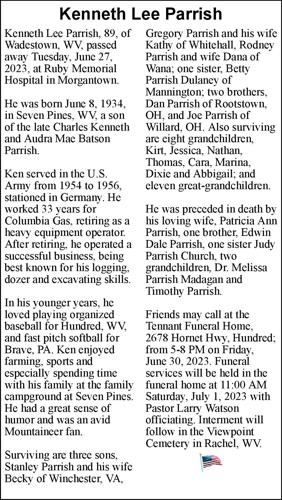 Kenneth Lee Parrish | Obituaries | winchesterstar.com