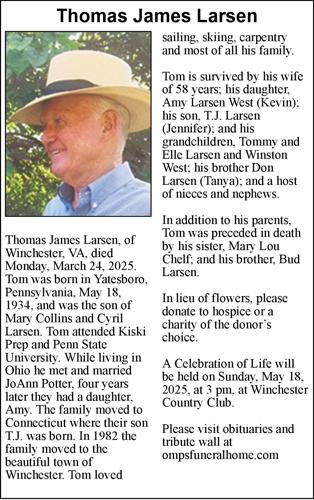 Thomas James Larsen | Obituaries | winchesterstar.com