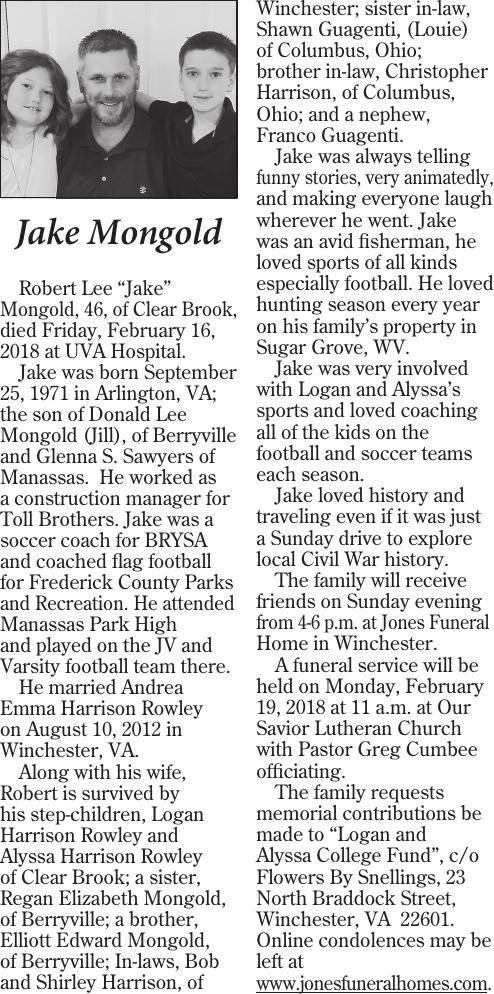 Robert Lee “Jake” Mongold | Obituaries | winchesterstar.com
