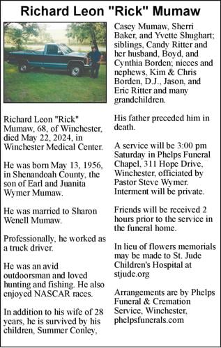 Richard Leon "Rick" Mumaw | Obituaries | winchesterstar.com