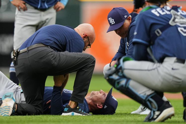 Rays pitcher Griffin Jax leaves start vs. Orioles a few batters after a ...