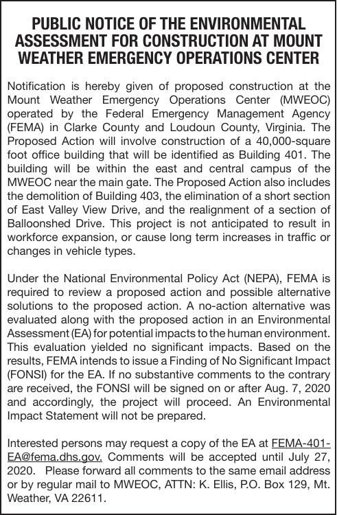 FEMA MT. Weather PN | Notices | winchesterstar.com