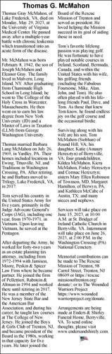 Thomas G. McMahon | Obituaries | winchesterstar.com