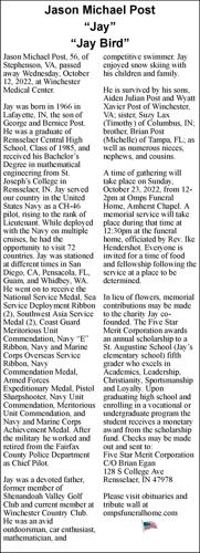 Jason Michael Post “Jay” “Jay Bird” | Obituaries | winchesterstar.com