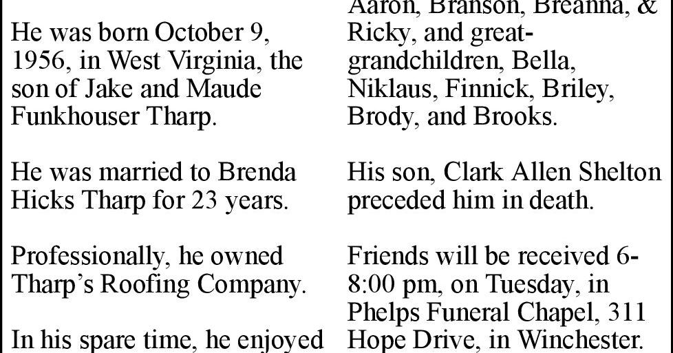 George Henry Tharp | Obituaries | winchesterstar.com