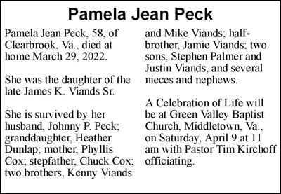 Pamela Jean Peck | Obituaries | winchesterstar.com