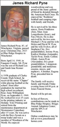 James Richard Pyne | Obituaries | winchesterstar.com
