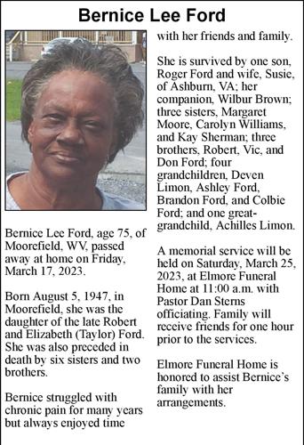 Bernice Lee Ford | Obituaries | winchesterstar.com