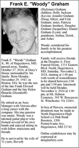 Frank E. "Woody" Graham | Obituaries | winchesterstar.com