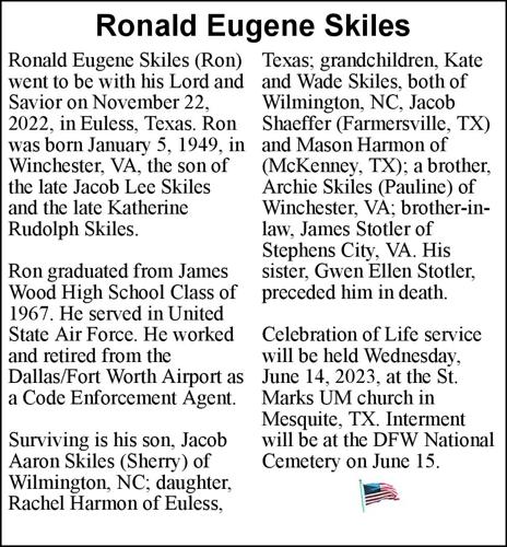 Ronald Eugene Skiles | Obituaries | winchesterstar.com