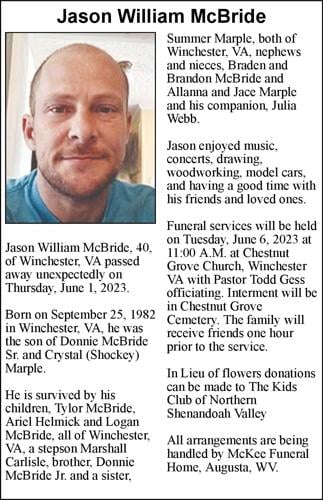 Jason William McBride | Obituaries | winchesterstar.com