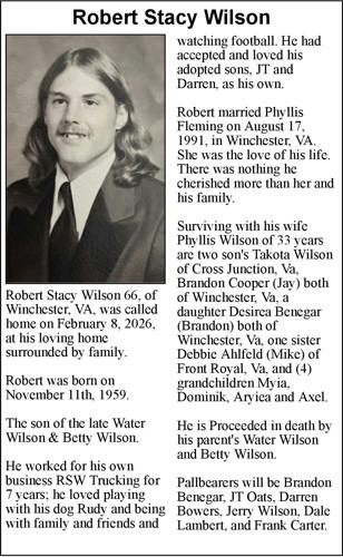 Robert Stacy Wilson | Obituaries | winchesterstar.com