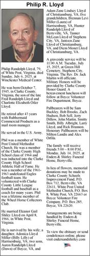 Philip R. Lloyd | Obituaries | winchesterstar.com
