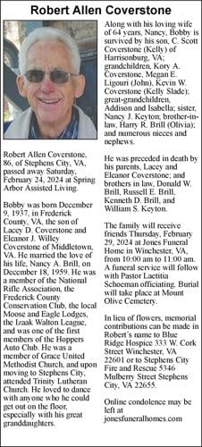 Robert Allen Coverstone | Obituaries | winchesterstar.com