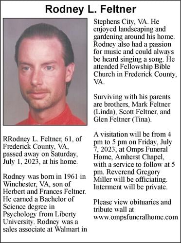 Rodney L. Feltner | Obituaries | winchesterstar.com