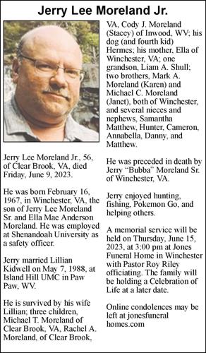 Jerry Lee Moreland Jr. | Obituaries | winchesterstar.com