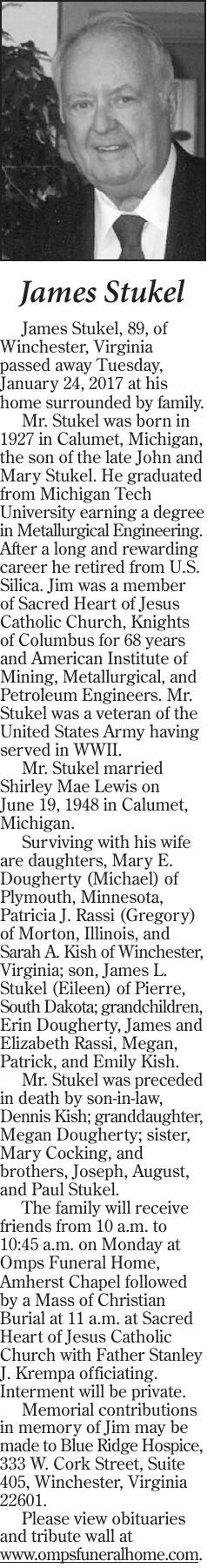 James Stukel | Obituaries | winchesterstar.com