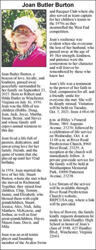 Joan Butler Burton | Obituaries | winchesterstar.com
