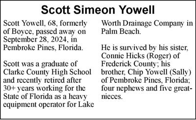 Scott Simeon Yowell | Obituaries | winchesterstar.com