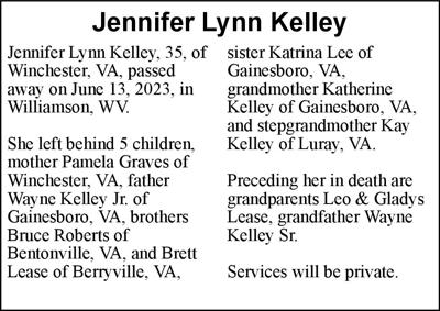 Jennifer Lynn Kelley | Obituaries | winchesterstar.com