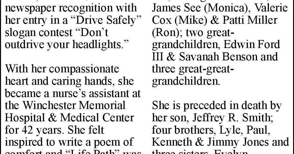Janet C. Smith | Obituaries | winchesterstar.com