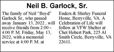Neil B. Garlock, Sr. | Obituaries | winchesterstar.com