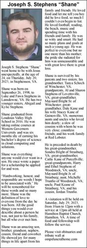 Joseph S. Stephens “Shane” | Obituaries | winchesterstar.com