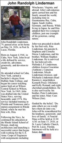 John Randolph Linderman | Obituaries | winchesterstar.com