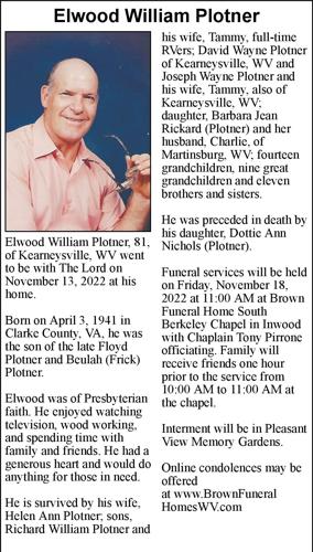 Elwood William Plotner | Obituaries | winchesterstar.com