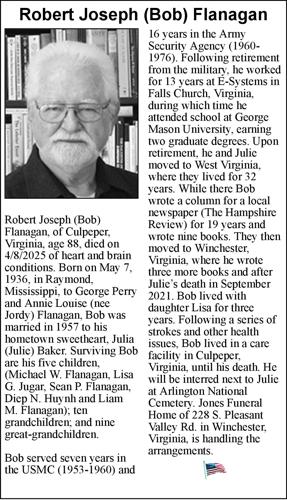 Robert Joseph (Bob) Flanagan | Obituaries | winchesterstar.com