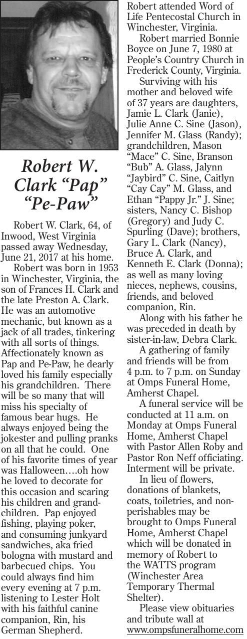 Robert W. Clark | Obituaries | winchesterstar.com