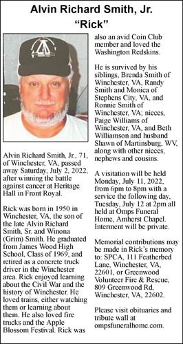 Alvin Richard Smith, Jr. “Rick” | Obituaries | winchesterstar.com