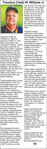 Theodore (Tedd) W. Williams Jr. | Obituaries | winchesterstar.com
