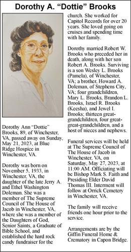 Dorothy A. “Dottie” Brooks | Obituaries | winchesterstar.com