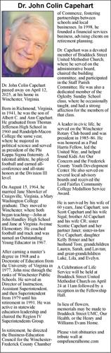 Dr. John Colin Capehart | Obituaries | winchesterstar.com