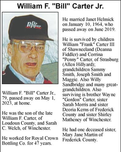 William F. "Bill" Carter Jr. | Obituaries | winchesterstar.com
