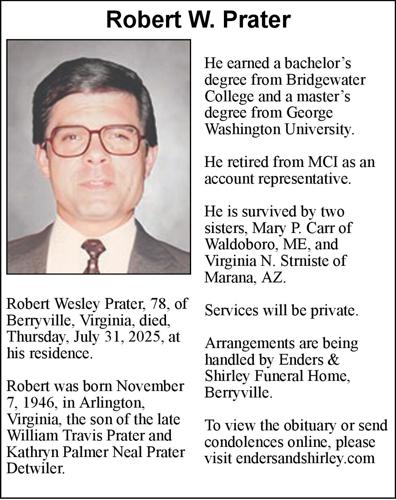 Robert W. Prater | Obituaries | winchesterstar.com
