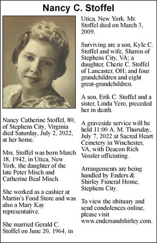Nancy C. Stoffel | Obituaries | winchesterstar.com