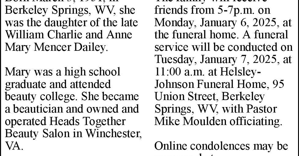 Mary Ann Yost | Obituaries | winchesterstar.com