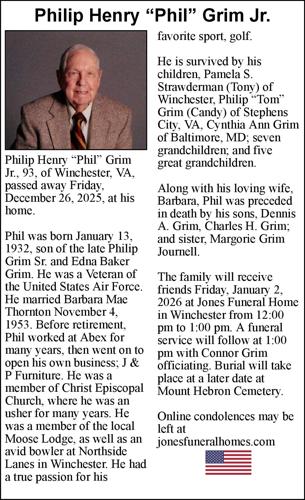 Philip Henry “Phil” Grim Jr. | Obituaries | winchesterstar.com