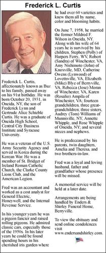 Frederick L. Curtis | Obituaries | winchesterstar.com