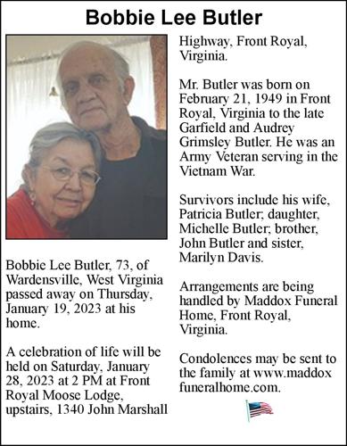Bobbie Lee Butler | Obituaries | winchesterstar.com