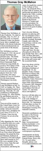 Thomas Gray McMahon | Obituaries | winchesterstar.com