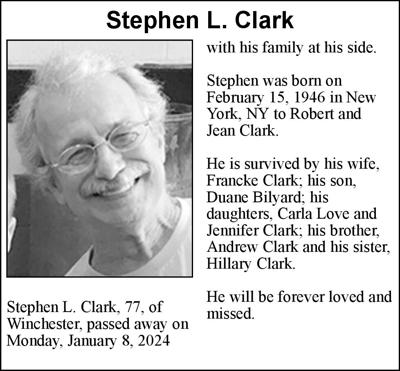 Stephen L. Clark | Obituaries | winchesterstar.com