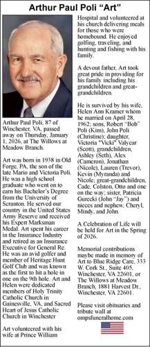 Arthur Paul Poli “Art” | Obituaries | winchesterstar.com