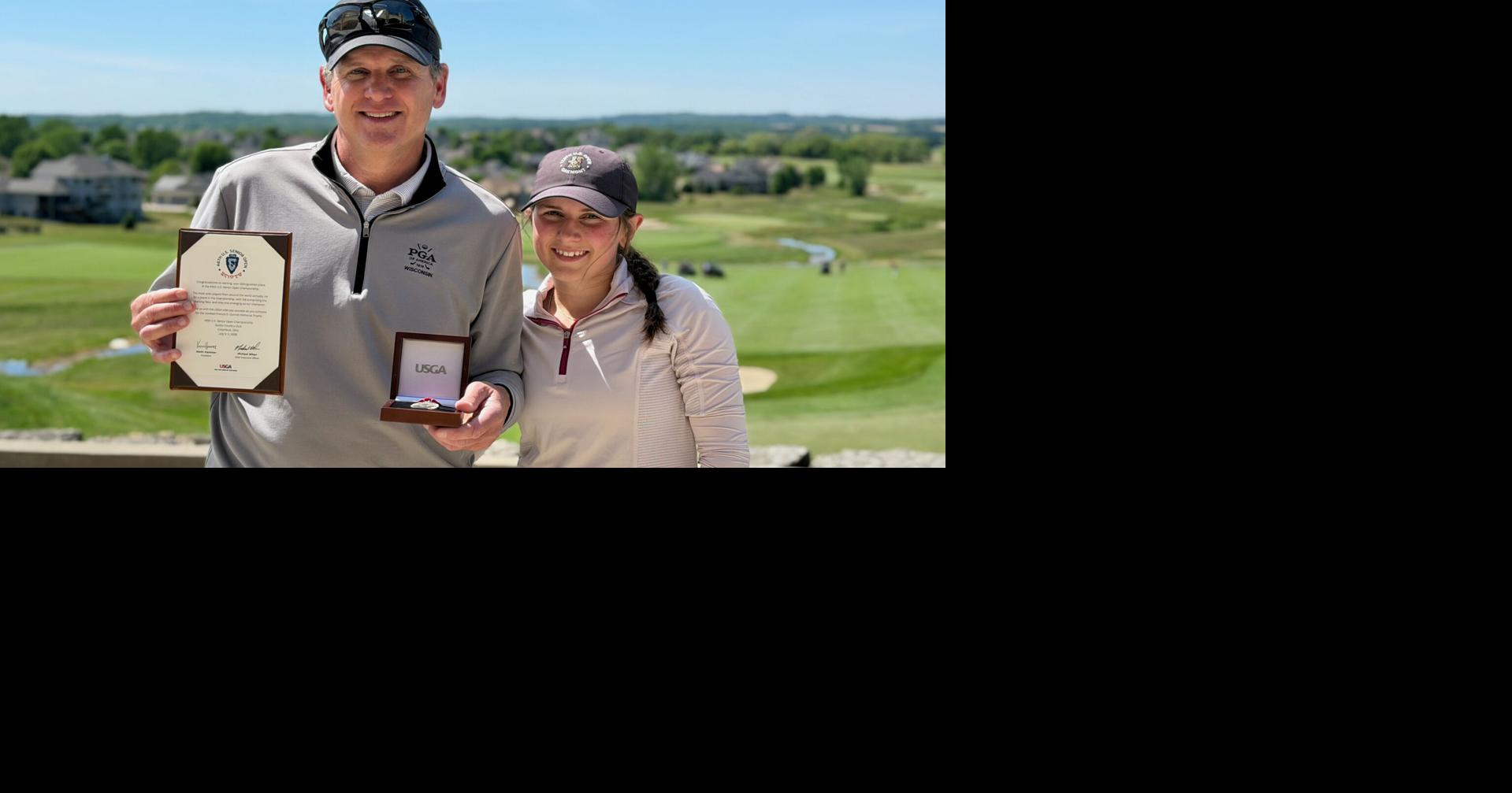 David Roesch takes his daughter to work and caddie Addison Roesch helps ...