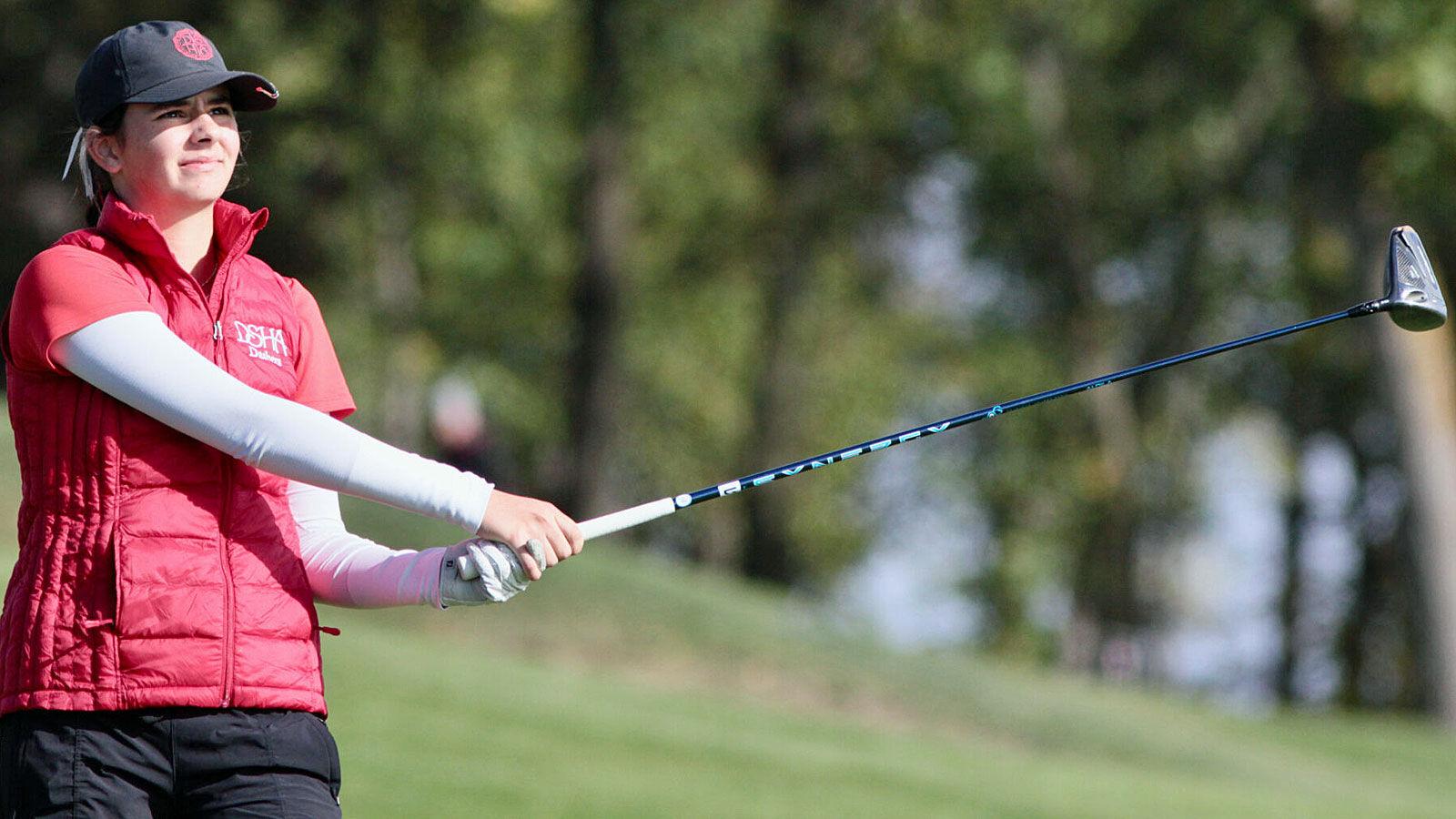 Irish eyes smile on Kate Krueger as former DSHA golfer leads girls ...