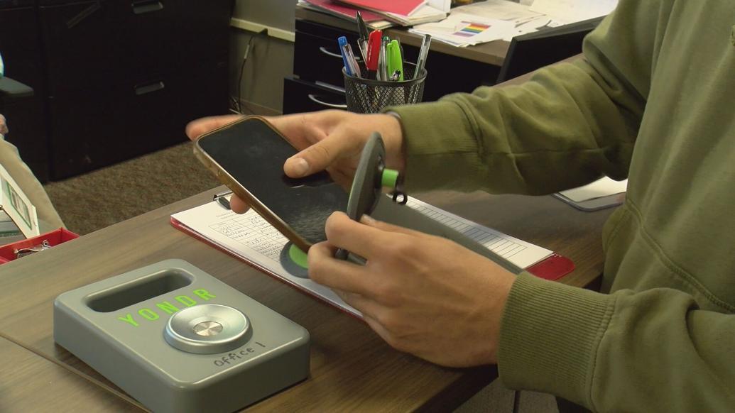 Students' cell phones locked away during school at Pacelli High School ...