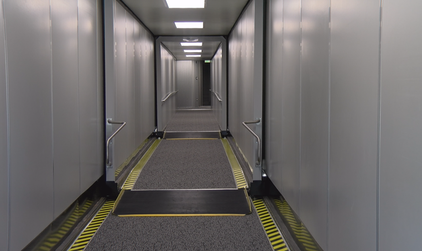 New Boarding Bridge at Rhinelander Oneida County Airport complete ...